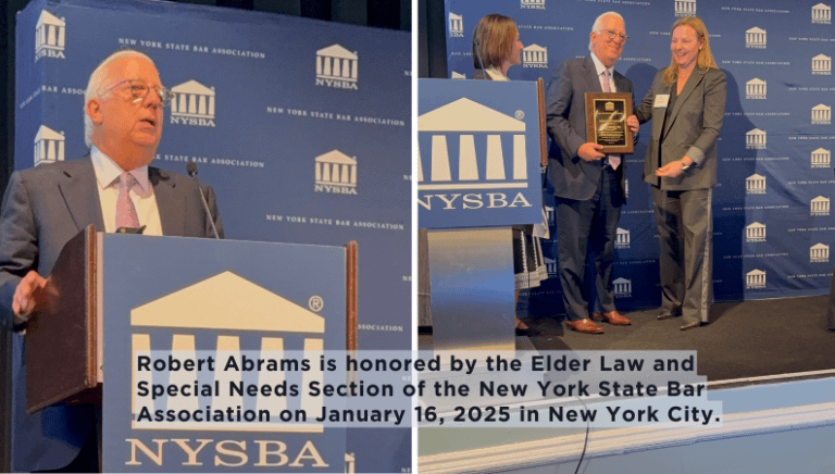 Robert Abrams Honored With Lifetime Achievement Award